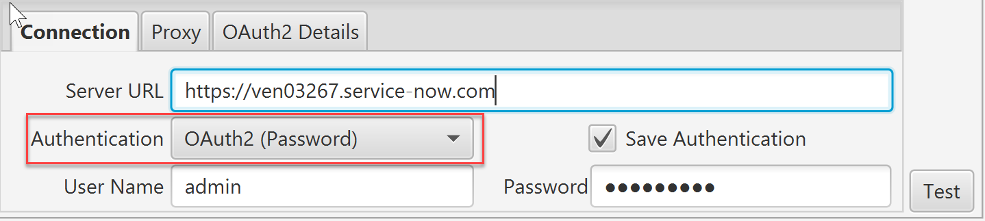 Configuring a ServiceNow Server Connection – Precision Bridge